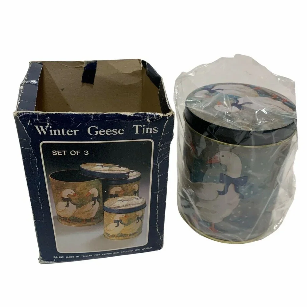 Vintage | Storage & Organization | Vintage Nesting Metal Tin Canisters ...